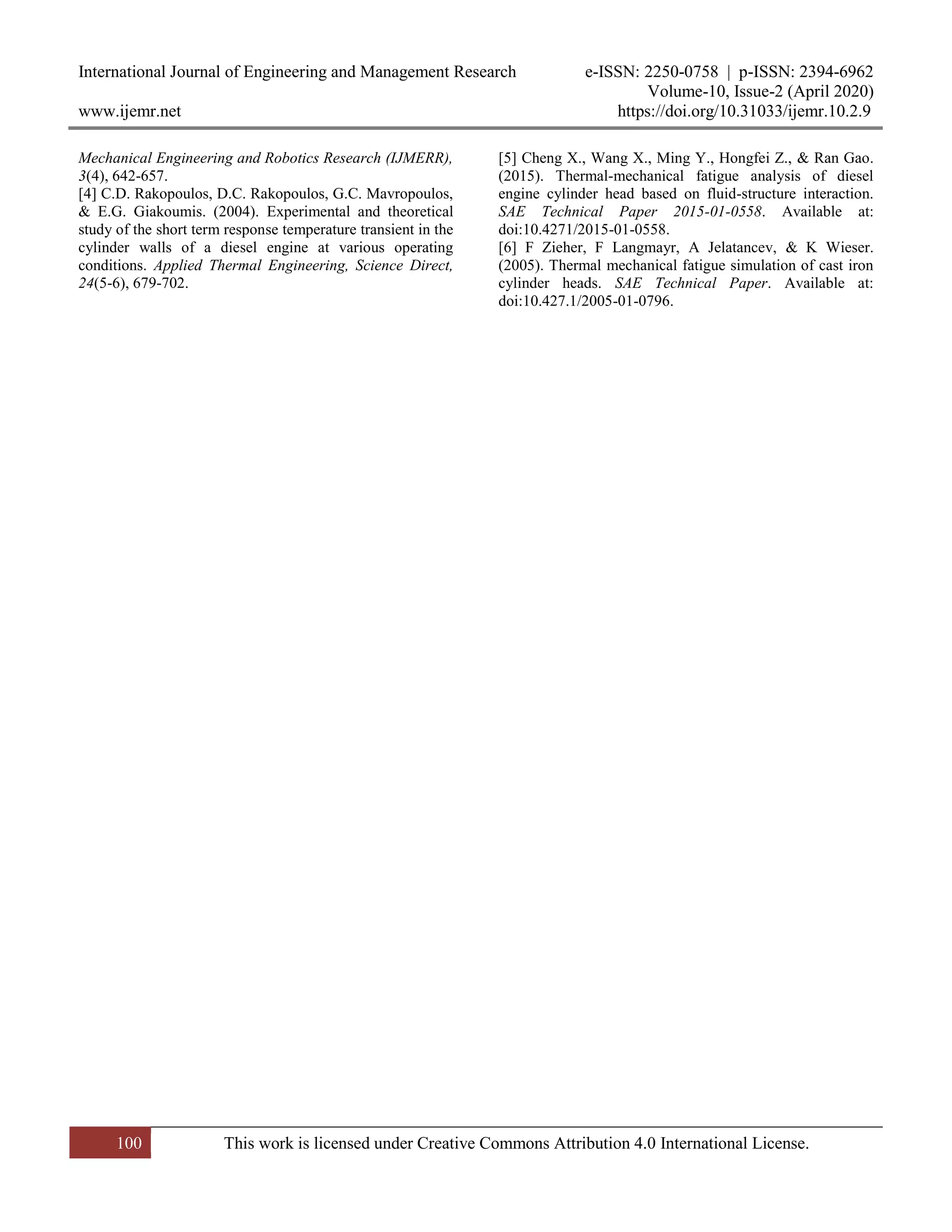 Thermo Structural Analysis on Cylinder Head of 4 Stroke VCR Diesel ...