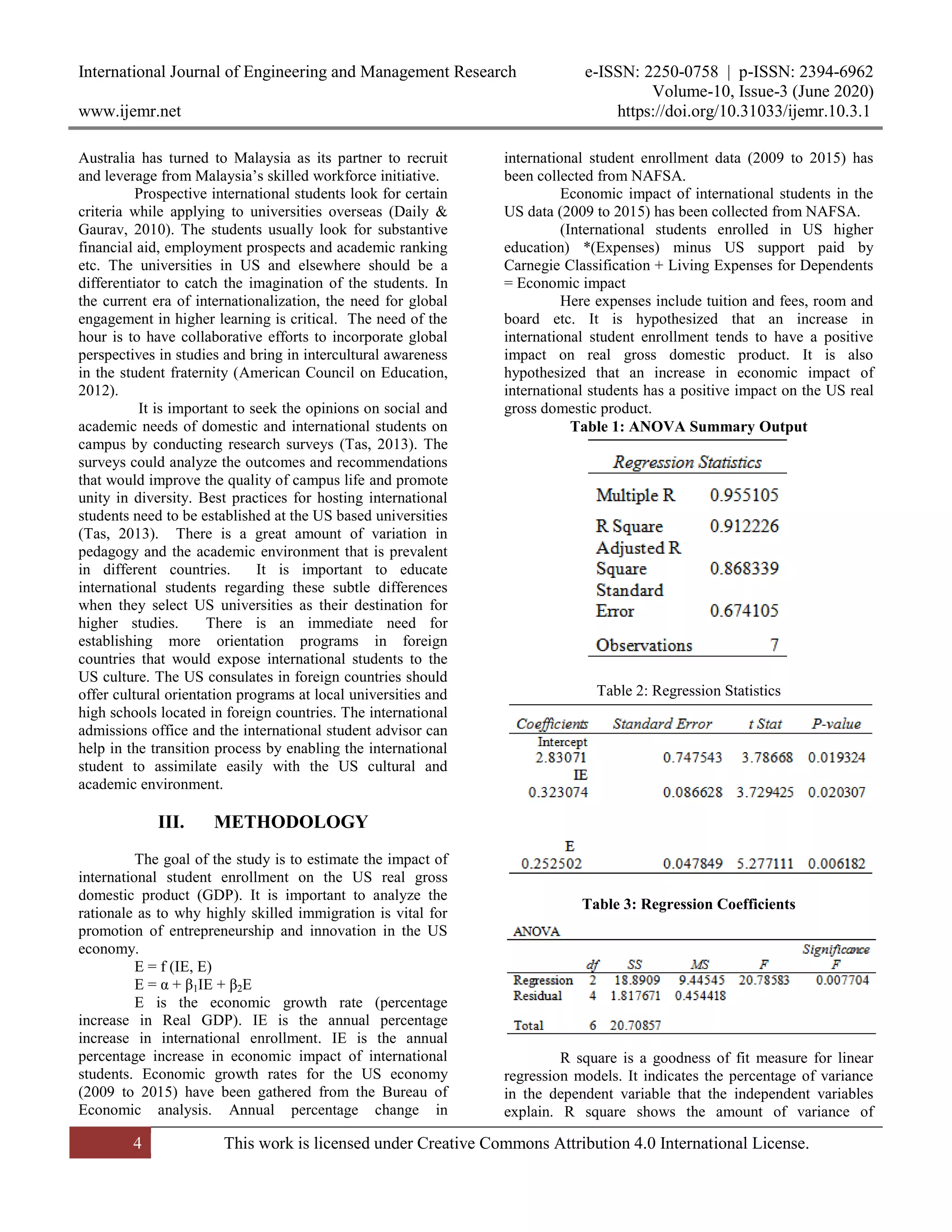 Impact of International Student Enrollment on US Gross Domestic Product ...