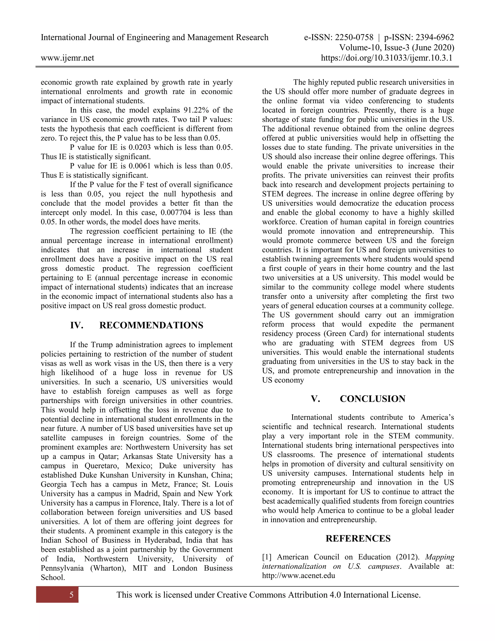 Impact of International Student Enrollment on US Gross Domestic Product ...