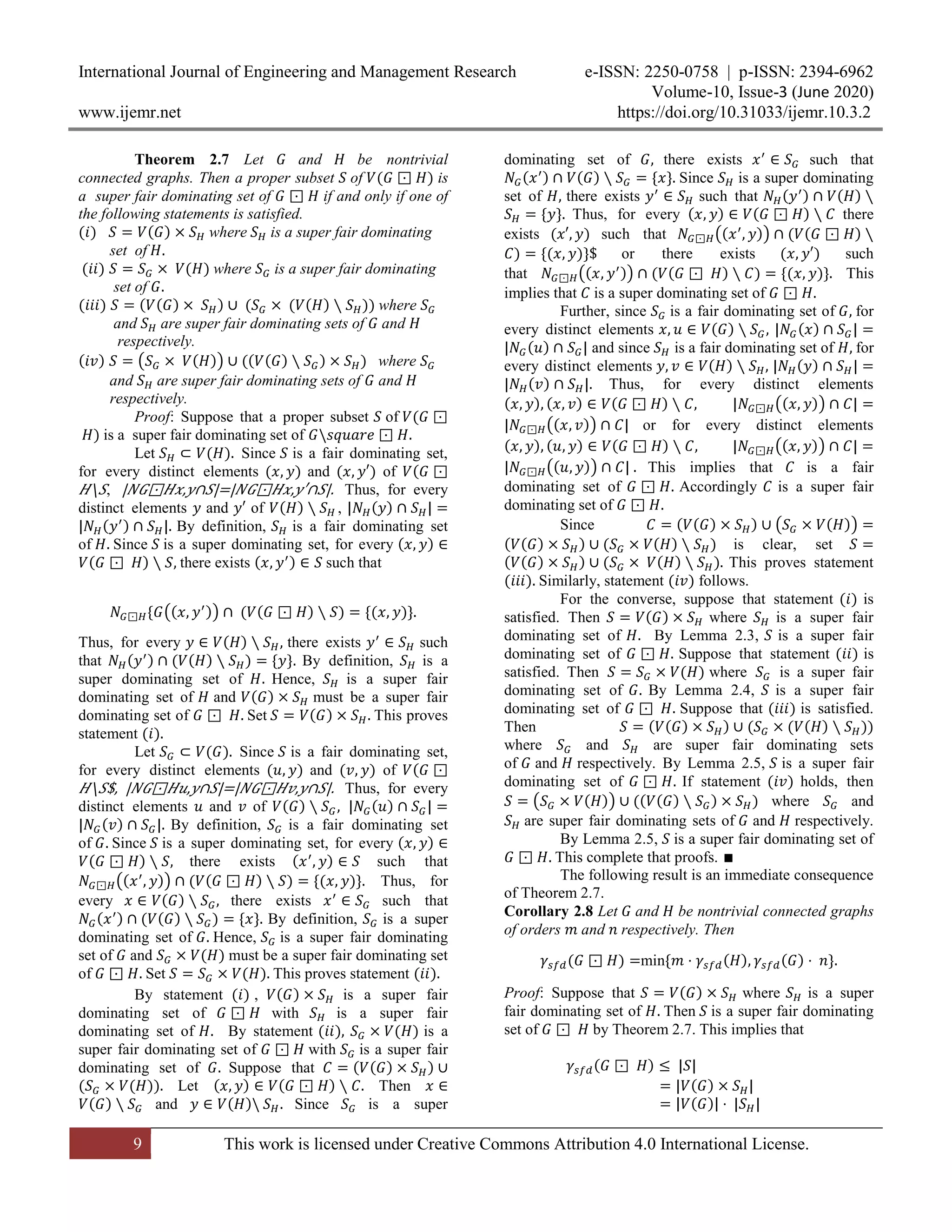 Super Fair Dominating Set in the Cartesian Product of Graphs | PDF