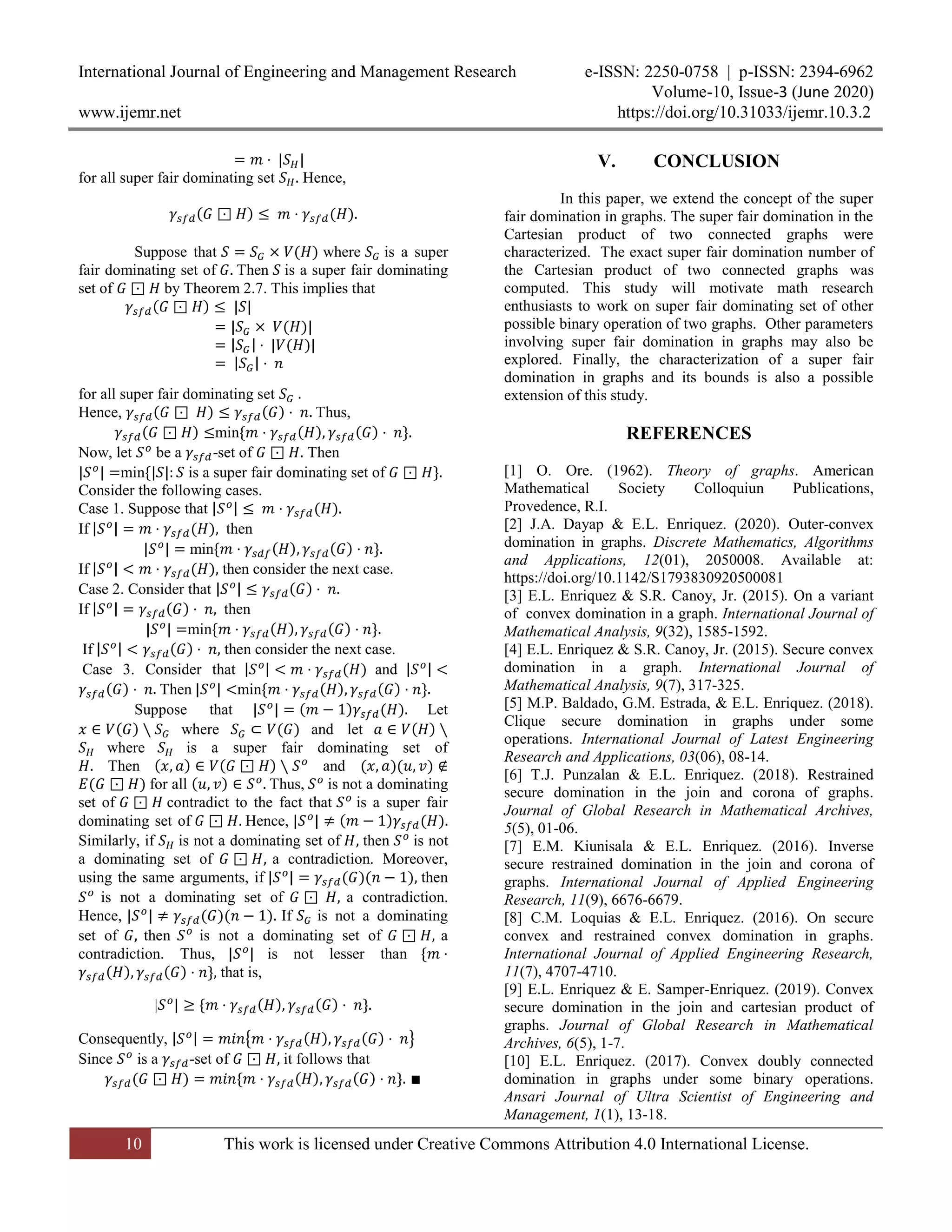 Super Fair Dominating Set in the Cartesian Product of Graphs | PDF