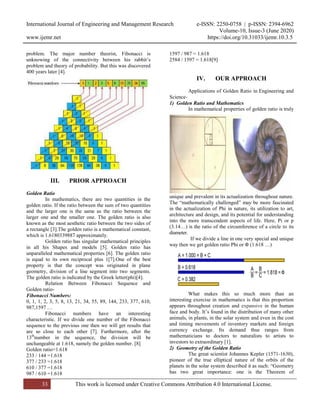 Correlation of Fibonacci Sequence and Golden Ratio With its ...