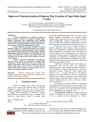 Improved Characterization of Heptane Plus Fraction of Niger Delta Light ...