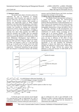 Decomposing of Urban Poor / Non-Poor Differential in Childhood ...