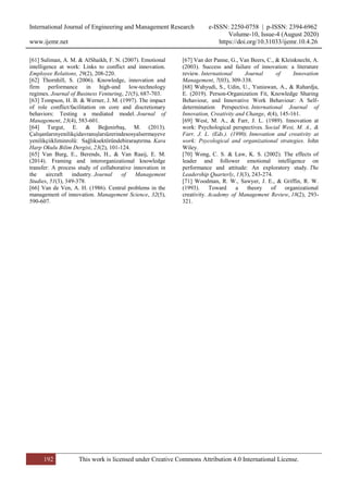 Emotional Intelligence and Innovative Work Behaviour: A Review | PDF