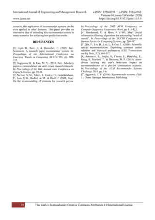 A Hypothesis is Placed to Justify the Extendibility of Recommender ...