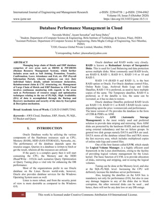 Database Performance Management in Cloud | PDF