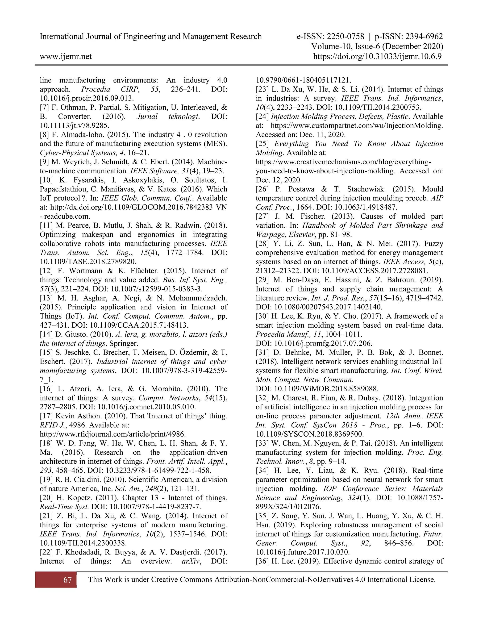 IIoT Framework for SME level Injection Molding Industry in the Context ...