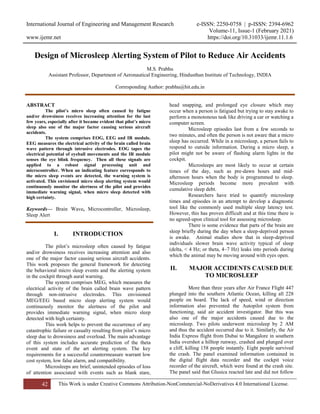 Design of Microsleep Alerting System of Pilot to Reduce Air Accidents | PDF