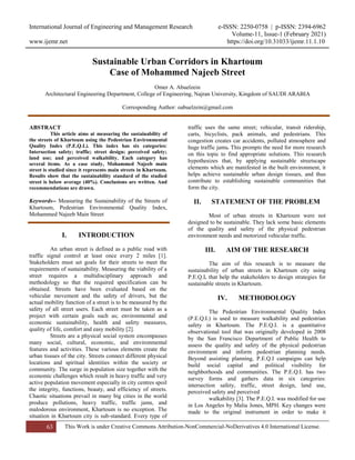 Sustainable Urban Corridors in Khartoum Case of Mohammed Najeeb Street ...
