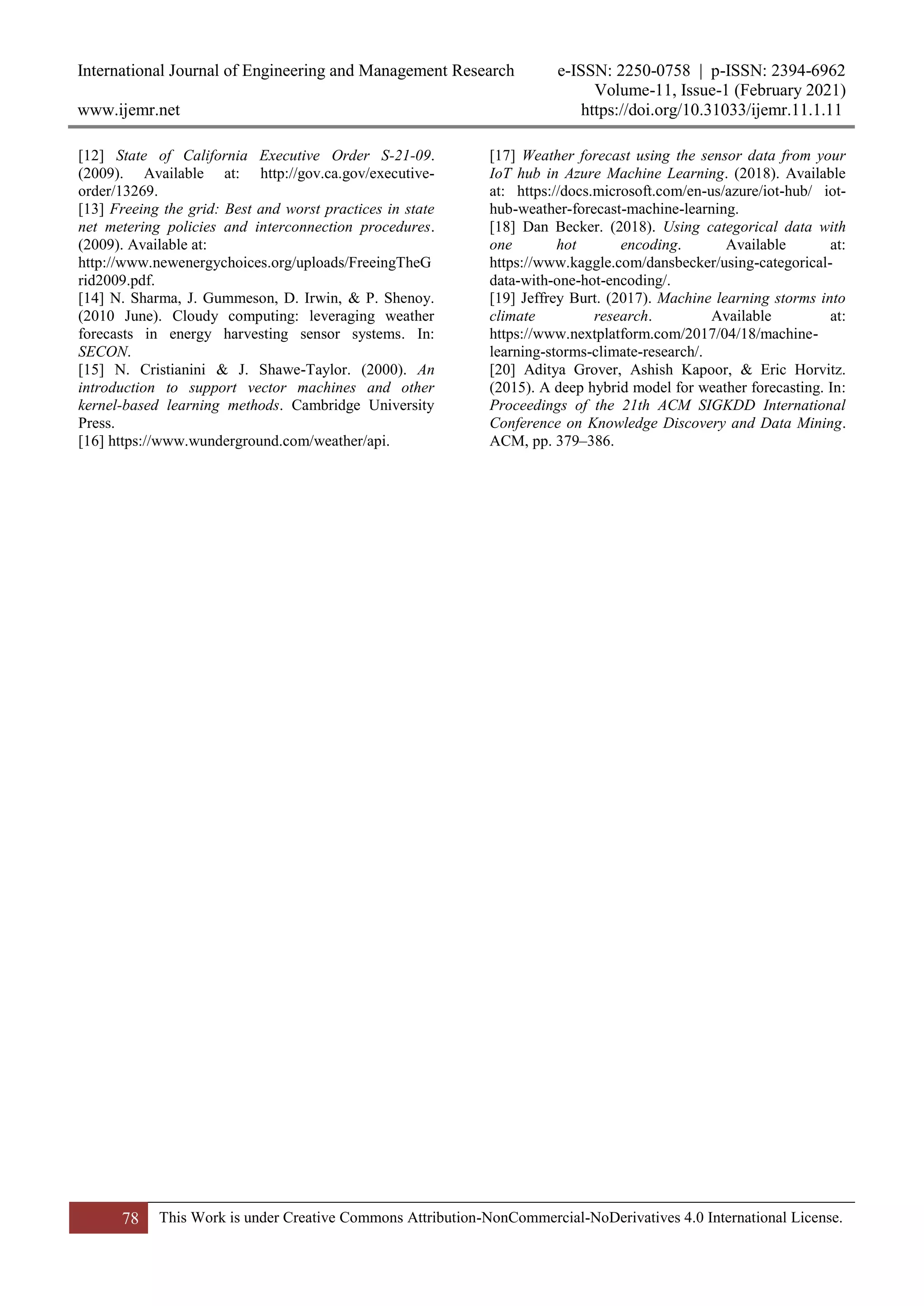 An Investigation of Weather Forecasting using Machine Learning Techniques | PDF