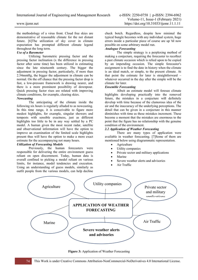 An Investigation Of Weather Forecasting Using Machine Learning