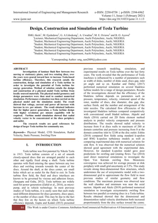 Design, Construction and Simulation of Tesla Turbine | PDF
