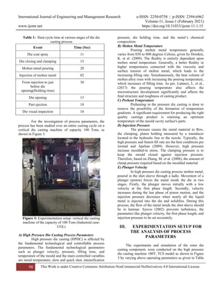 Analysis and Optimisation of High Pressure Die Casting Parameters to Achieve Six Sigma Quality ...
