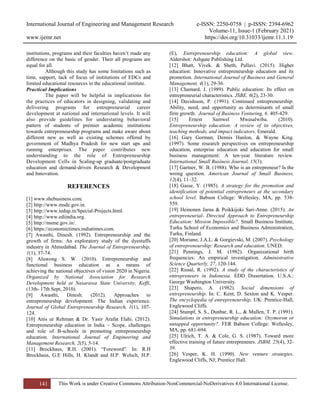 Role of Entrepreneurship Education in Development and Promotion of ...