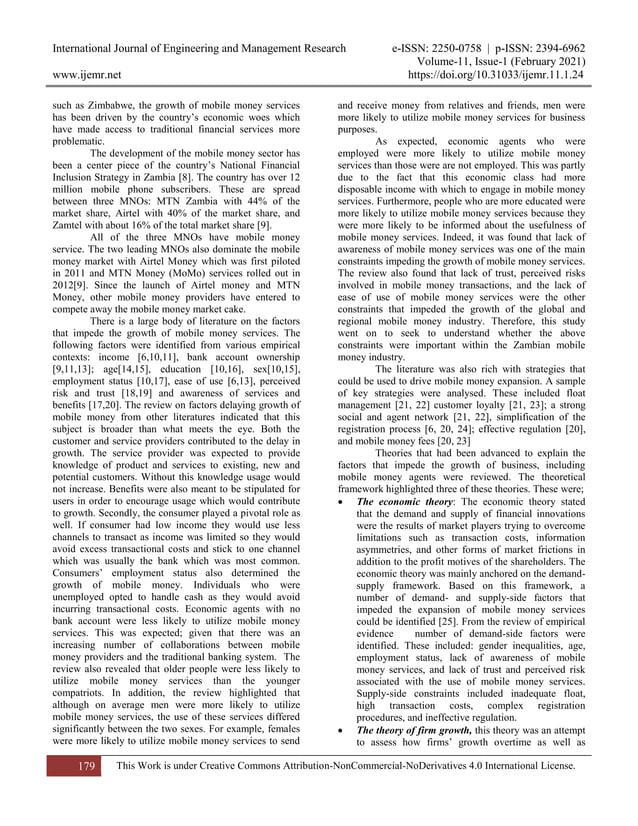 Factors Impeding Mobile Money Expansion In Zambia Pdf