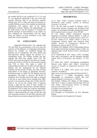 Study of Association between Volatility Index and Nifty using VECM ...
