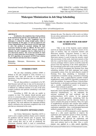 Makespan Minimization in Job Shop Scheduling | PDF