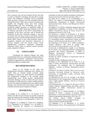 Entrepreneurial Orientation and Market Share of Selected Quoted ...