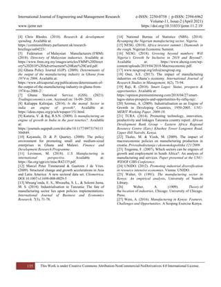 Challenges Adversely Affecting the Performance of the Manufacturing ...