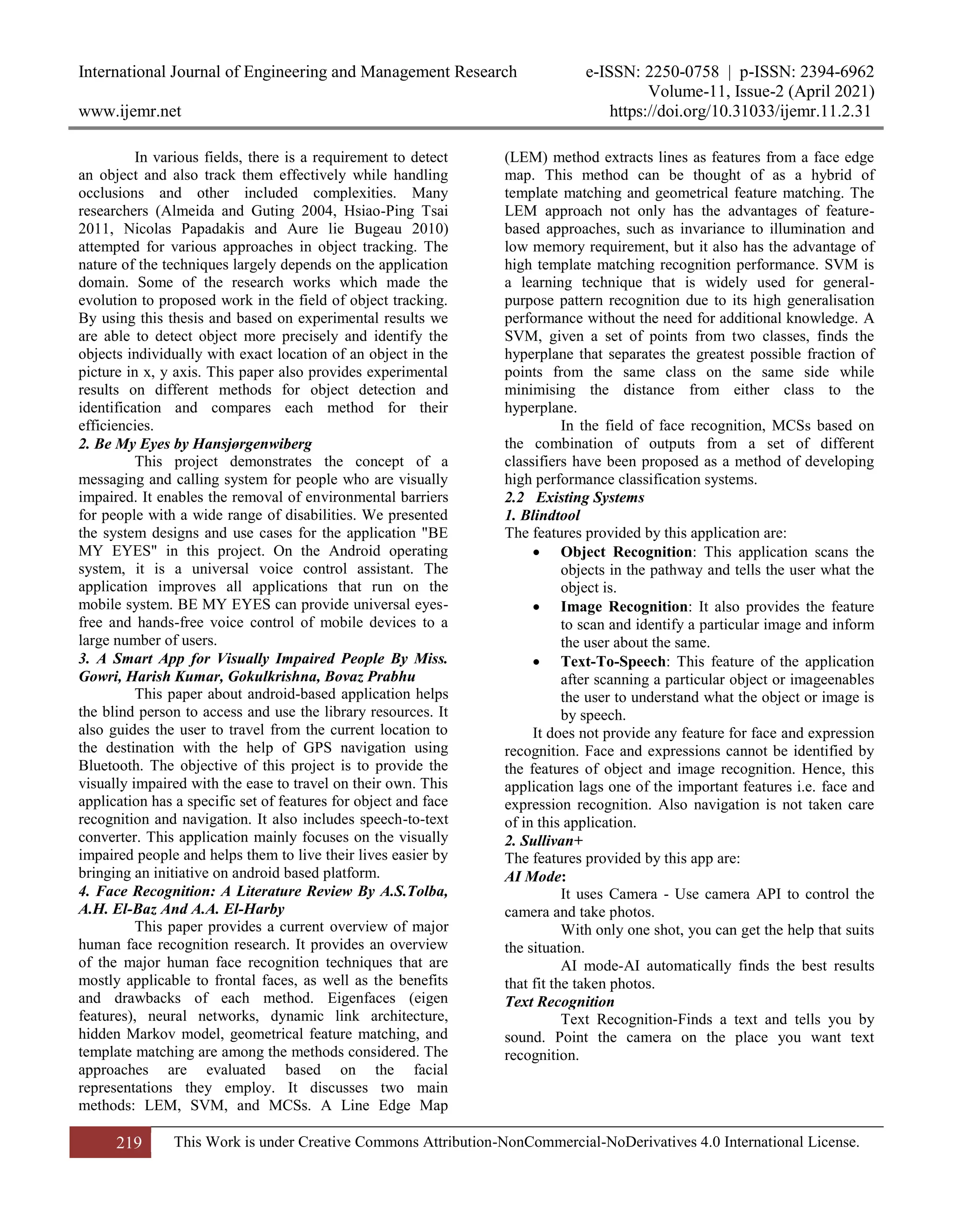 Eye(I) Still Know! – An App for the Blind Built using Web and AI | PDF