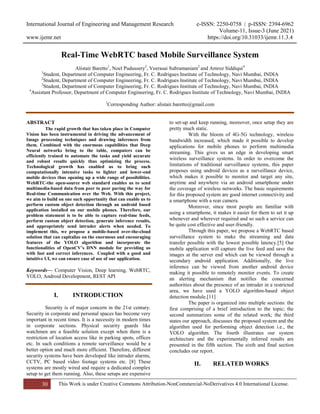 Real-Time WebRTC based Mobile Surveillance System | PDF