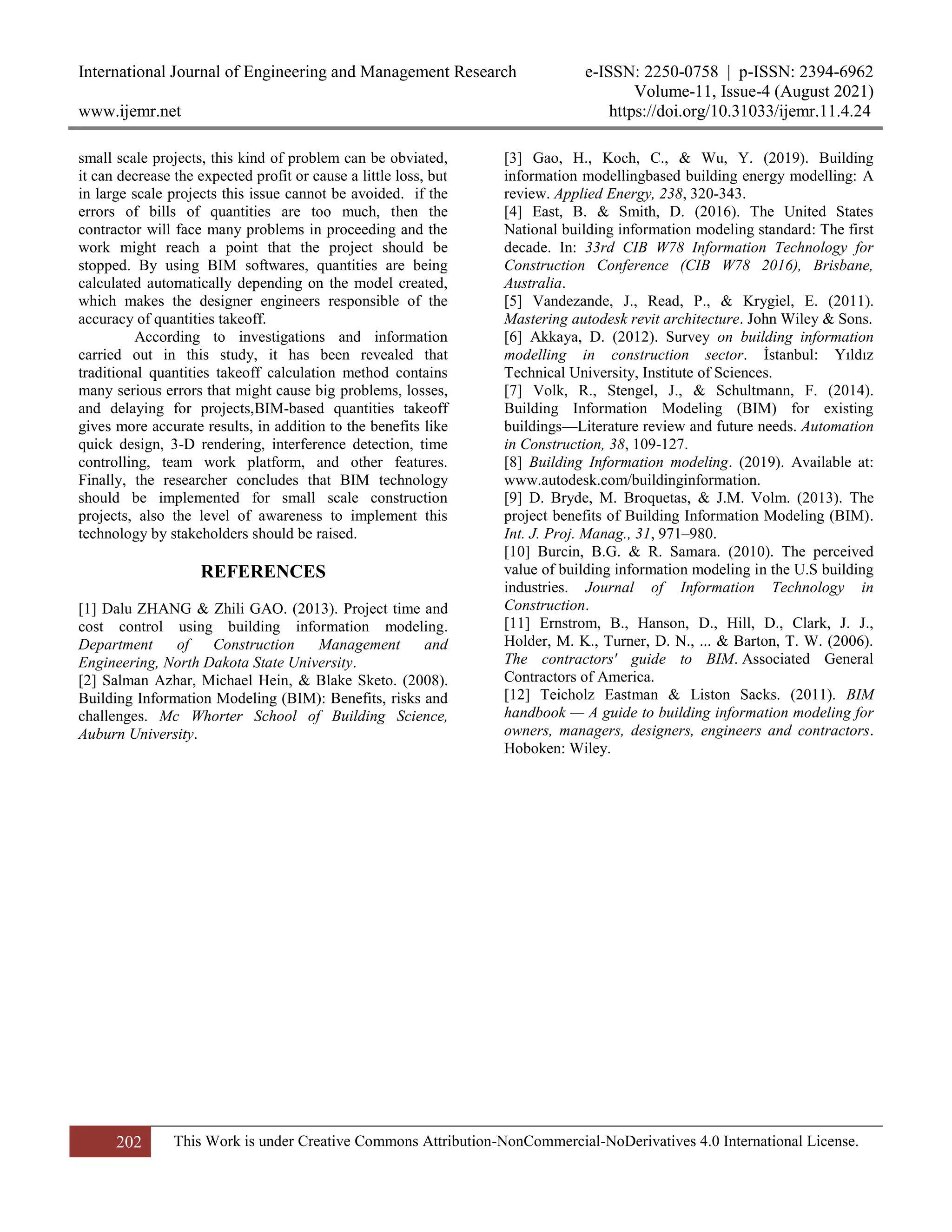Building Information Modelling (BIM): Benefits for Small Scale ...