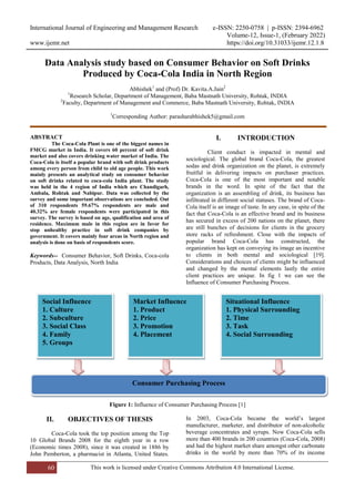 Data Analysis study based on Consumer Behavior on Soft Drinks Produced ...