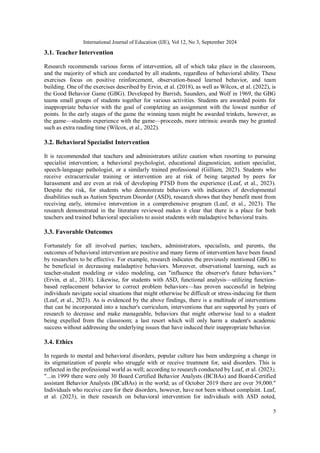 Effectiveness of the Good Behavior Game in Addressing the Maladaptive ...