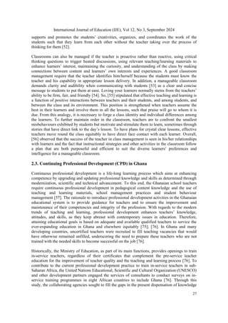 Effective Teaching for Classroom Management Workshop: The Ghanaian Teachers’ Perspectives and ...