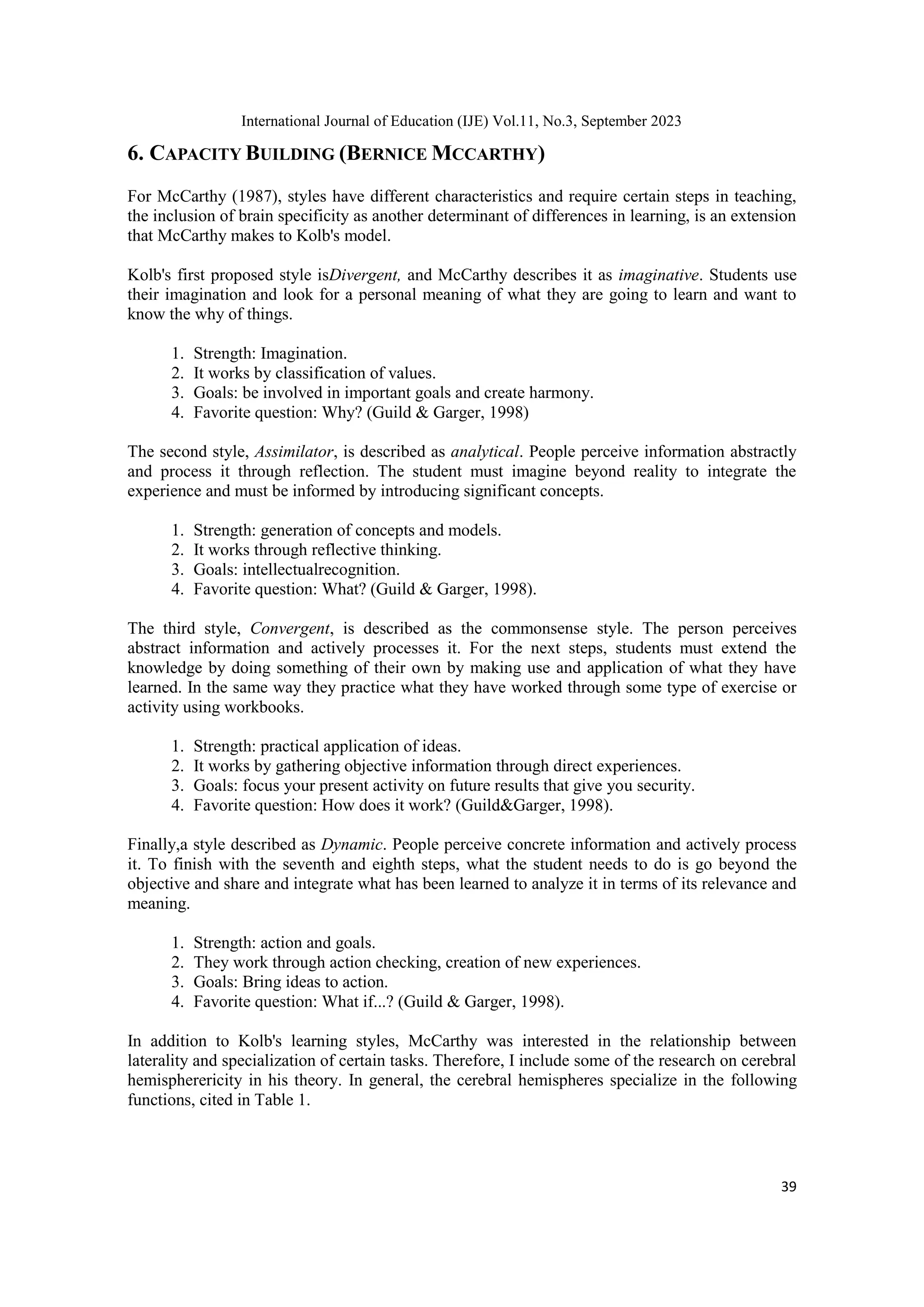 Different Learning Styles and the 4 MAT in Science | PDF