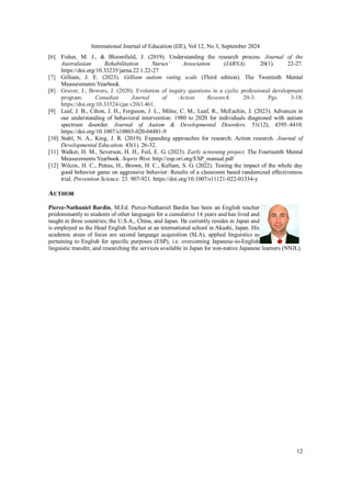 Effectiveness of the Good Behavior Game in Addressing the Maladaptive ...