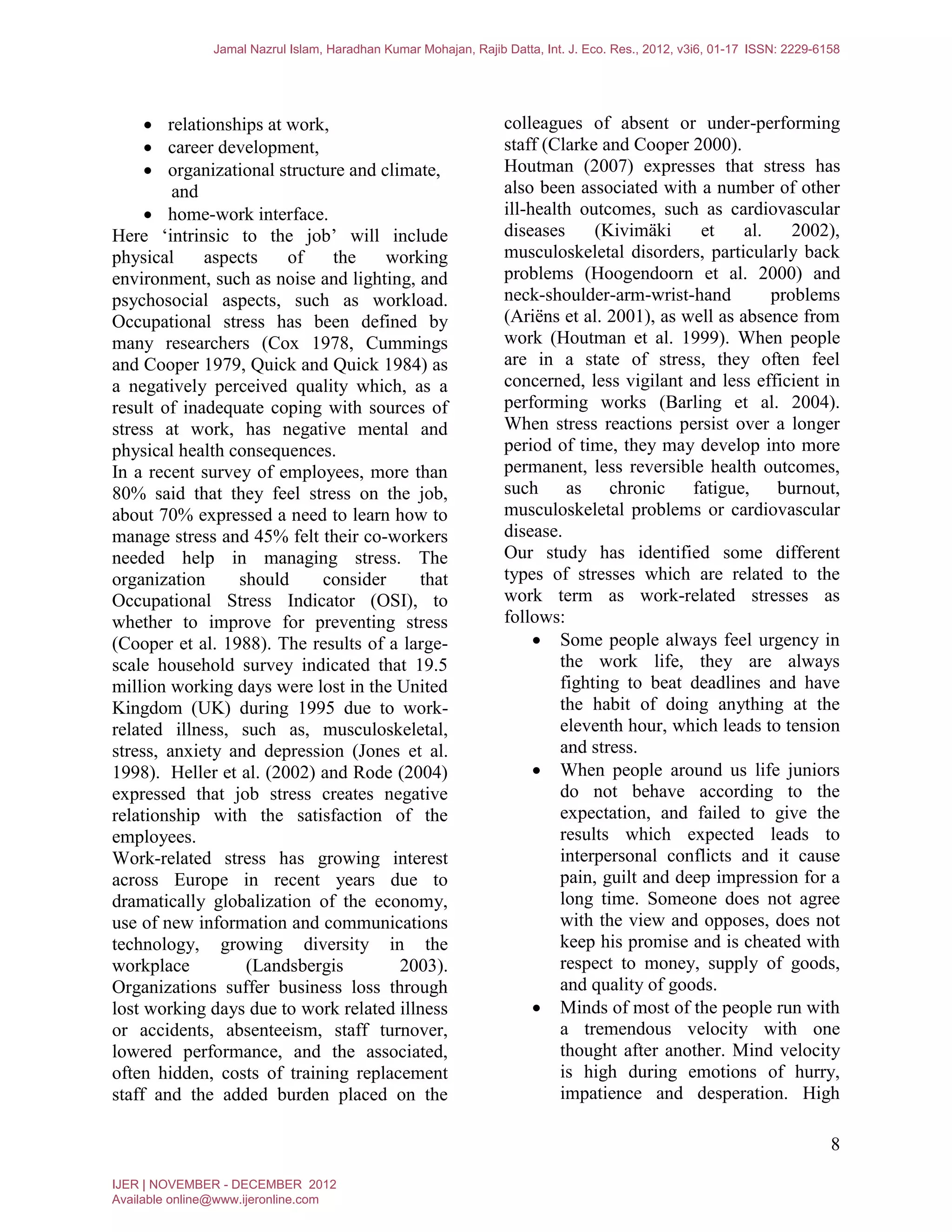 STRESS MANAGEMENT POLICY ANALYSIS: A PREVENTATIVE APPROACH | PDF