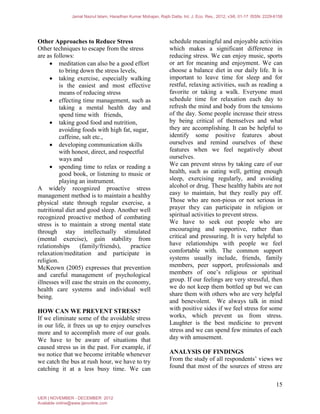 STRESS MANAGEMENT POLICY ANALYSIS: A PREVENTATIVE APPROACH | PDF