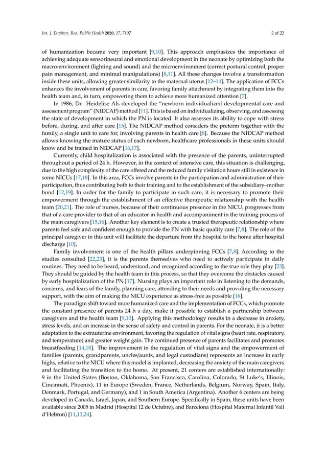 ijerph-17-07197.pdf Family-Centered Care Model in the Neonatal Intensive Care Unit (NICU) | PDF