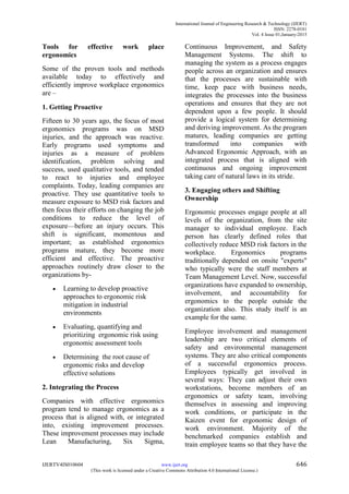 Innovative industrial and workplace ergonomics in modern organizations | PDF