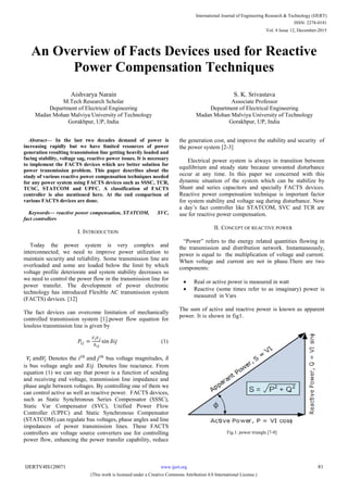 An Overview of Facts Devices used for Reactive Power Compensation Techniques | PDF