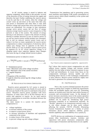 An Overview of Facts Devices used for Reactive Power Compensation Techniques | PDF