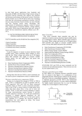 An Overview of Facts Devices used for Reactive Power Compensation Techniques | PDF