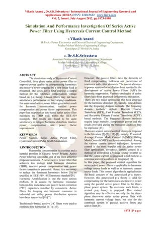 Simulation And Performance Investigation Of Series Active Power Filter ...