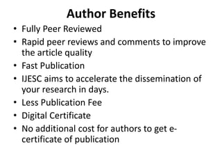 International journal of engineering science and computing_IJESC | PPTX