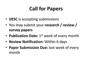 International journal of engineering science and computing_IJESC | PPTX