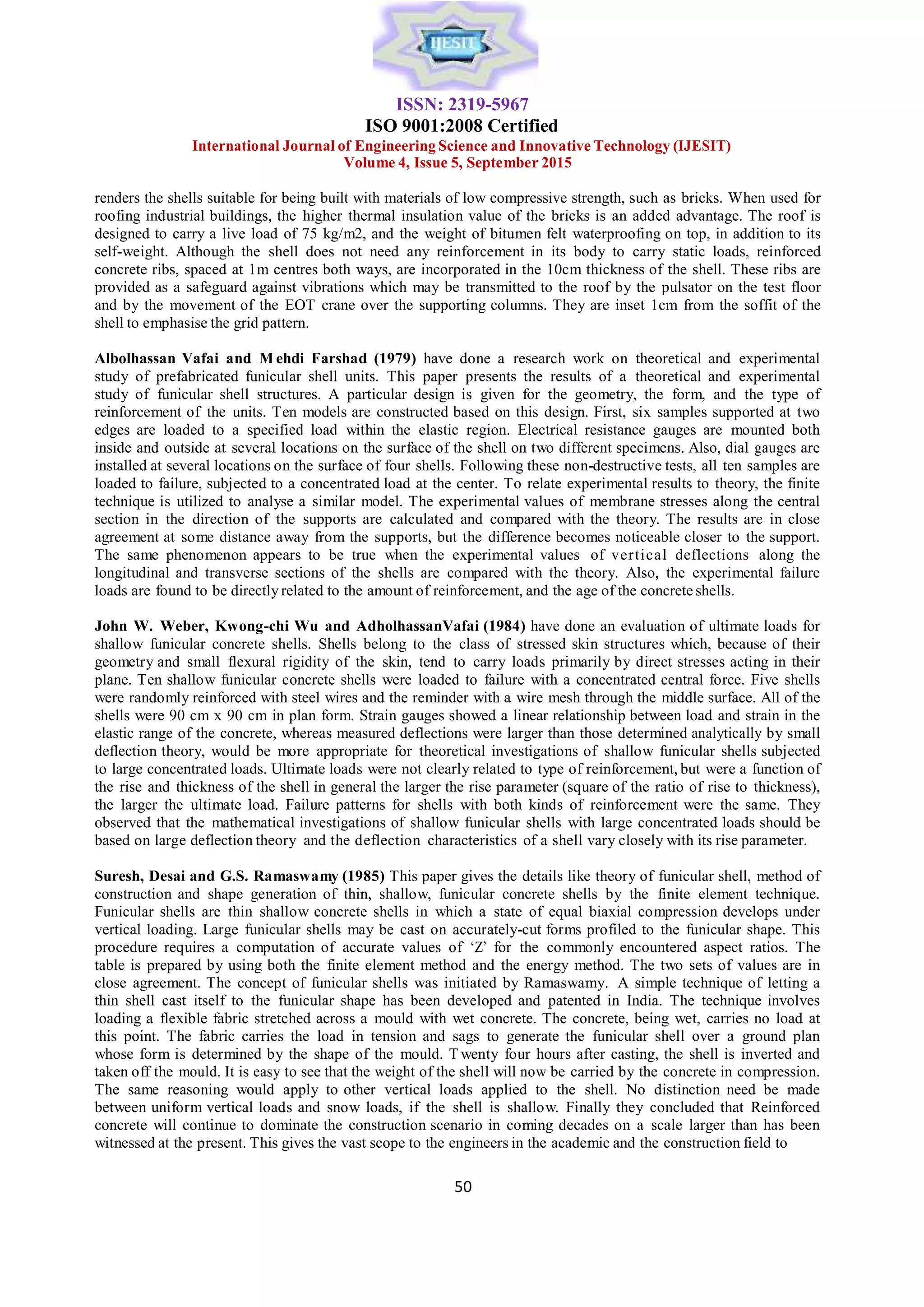 Finite ElementAnalysis of Doubly Curved Thin Concrete Shells | PDF
