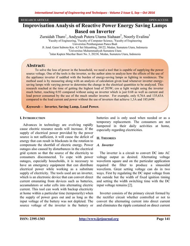 Improvisation Analysis of Reactive Power Energy Saving Lamps Based on ...