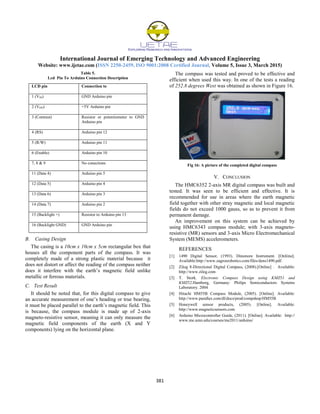 Design and Implementation of a Simple HMC6352 2-Axis-MR Digital Compass ...