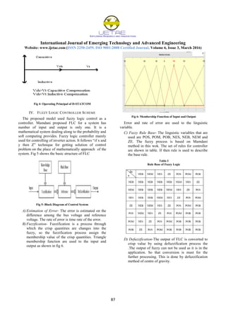 Power Quality Enhancement in Power Distribution System by Using Fuzzy Logic Controlled D-STATCOM ...