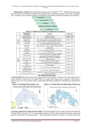 Morphometric Studies of Fourth order Sub-Basins (FOSB’s) in North ...