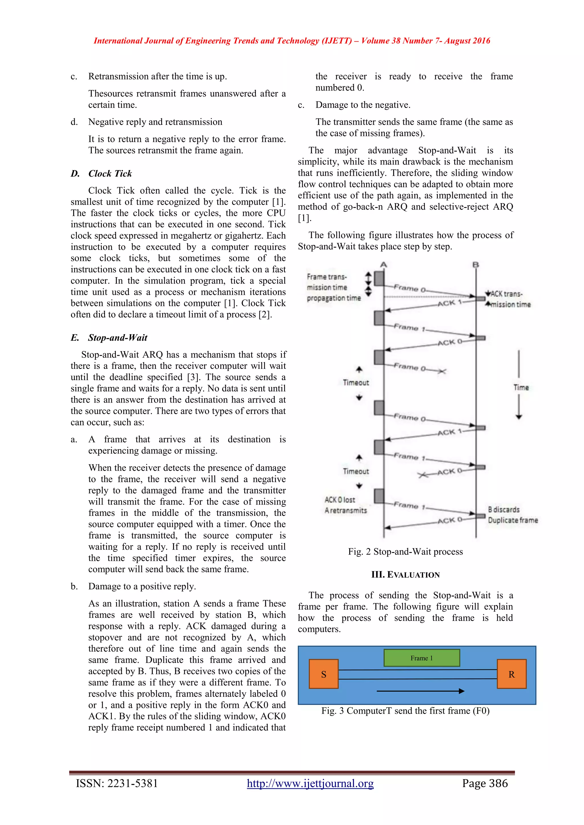 Stop-and-Wait ARQ Technique for Repairing Frame and Acknowledgment ...