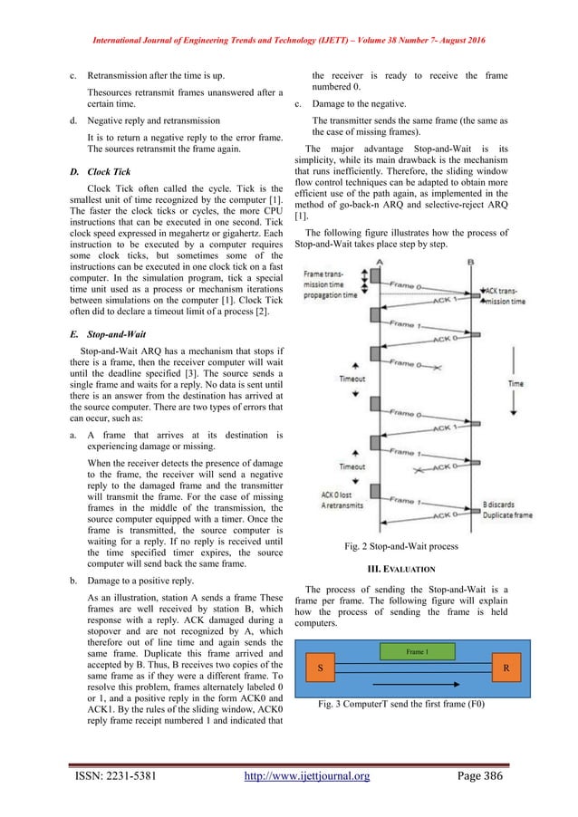 Stop-and-Wait ARQ Technique for Repairing Frame and Acknowledgment ...