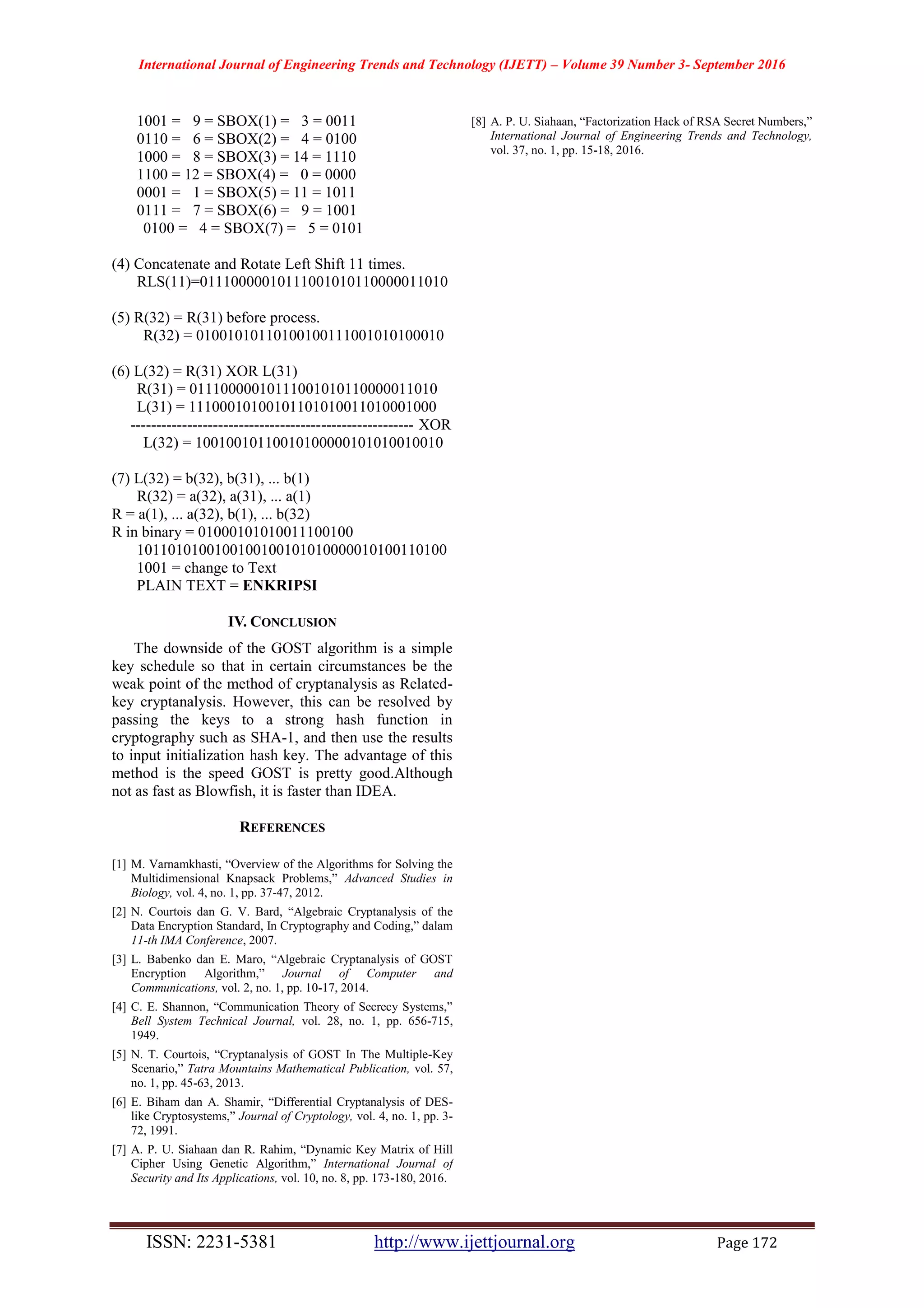 The Understanding of GOST Cryptography Technique | PDF